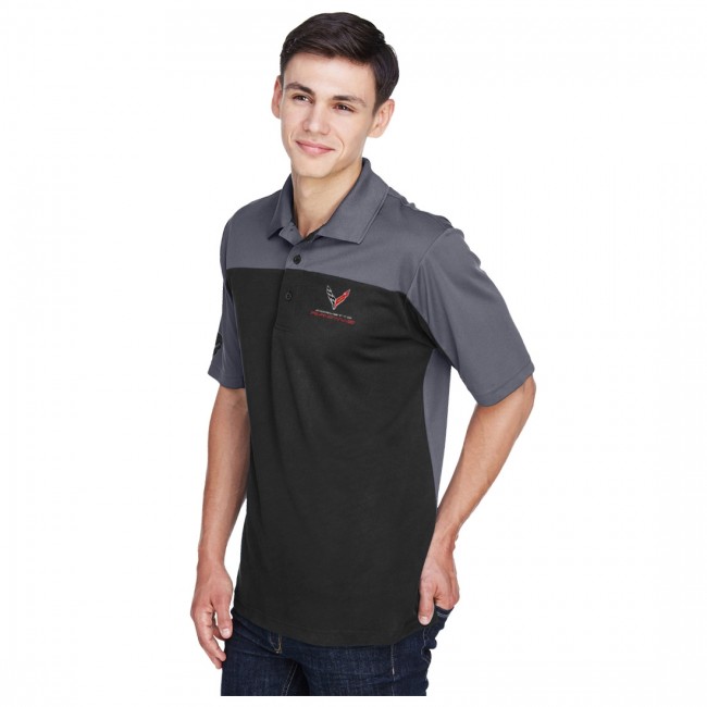 Colorblock Performance Polo | Black/Carbon